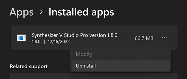13 解除激活和卸载 | Synthesizer V Studio User Manual